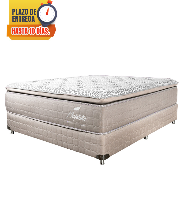 SOMMIER PARANA MAJESTIC 140X190 B+C BEIGE - ElectroStock Paraguay S.A.