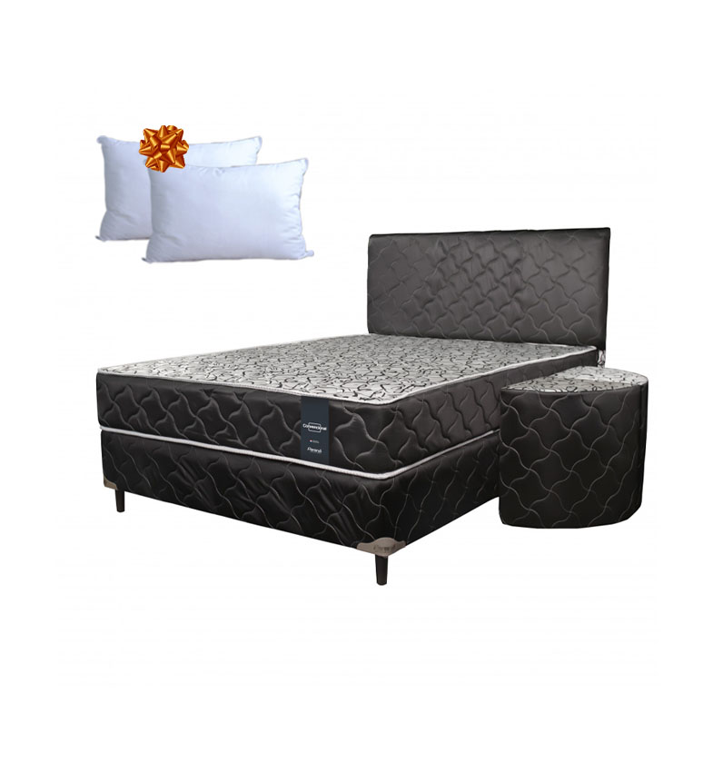 JUEGO COMPLETO SOMMIER PARANA CONVENCIONAL 140X190 NEGRO - ElectroStock ...
